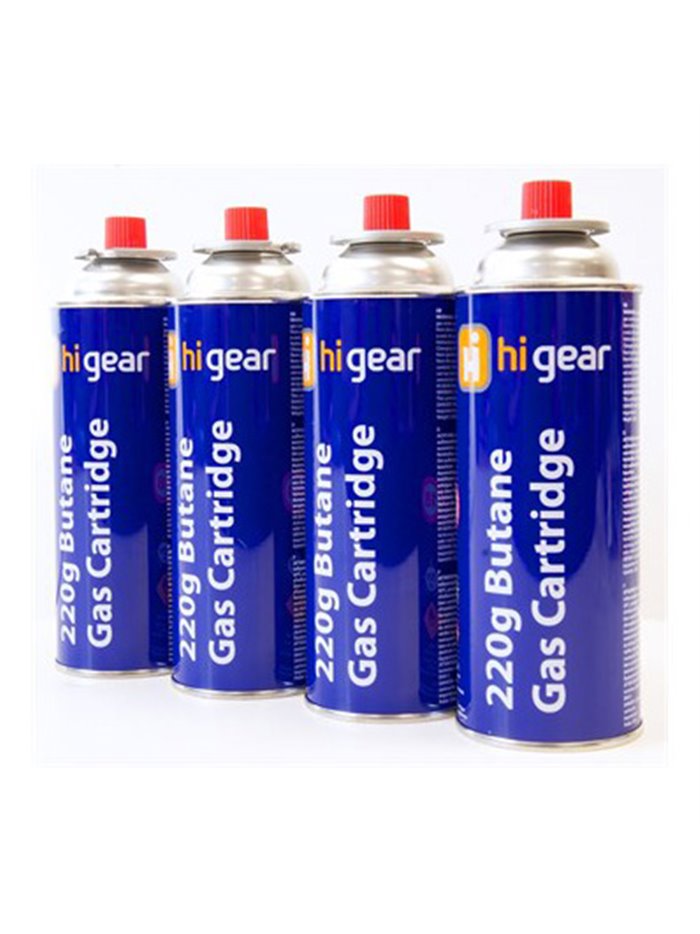 Gas Butane Cartridge, 220g - 4 Pack - Sell by: pkg - Loc: J4